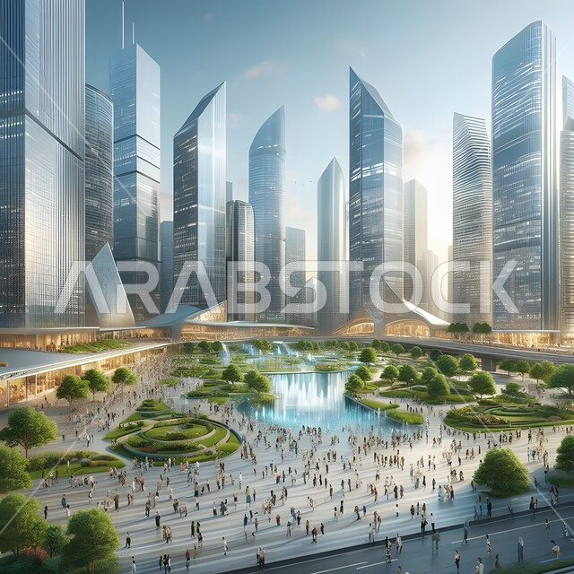 Building an advanced civilized future, high-rise commercial facilities ...