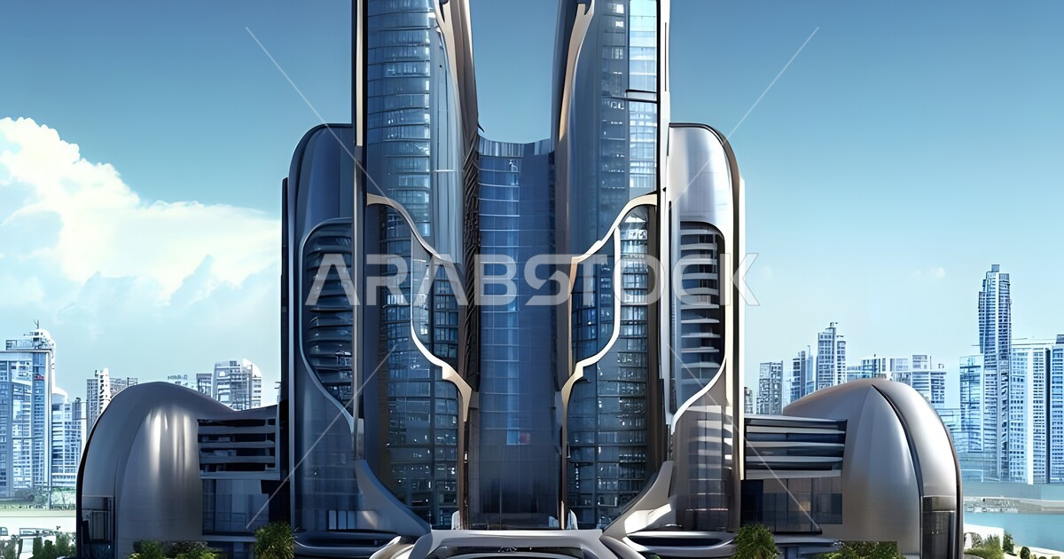 Urban progress and growth, towers and skyscrapers, modern architectural ...