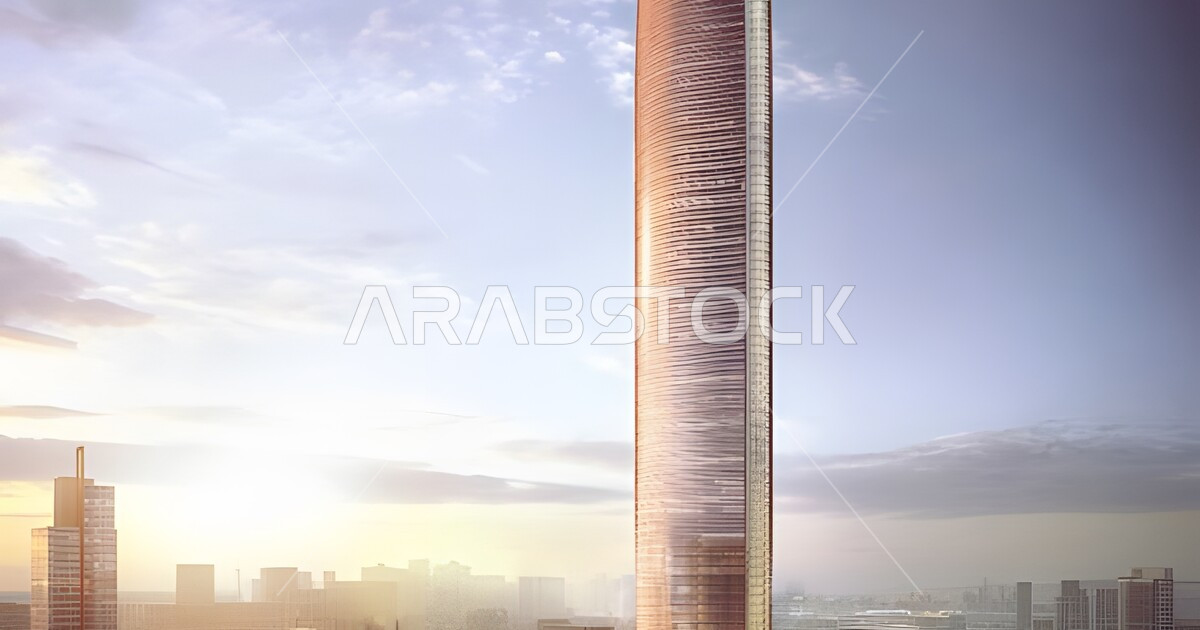 Urban progress and growth, towers and skyscrapers, modern architectural ...