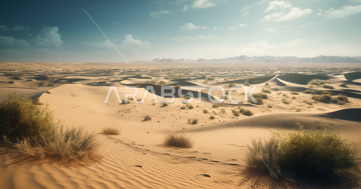 Formations and formations of golden sand in the desert of the Kingdom ...