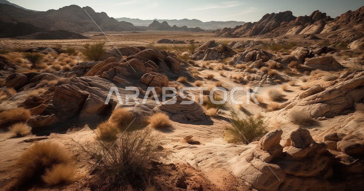 Formations and formations of golden sand in the desert of the Kingdom ...