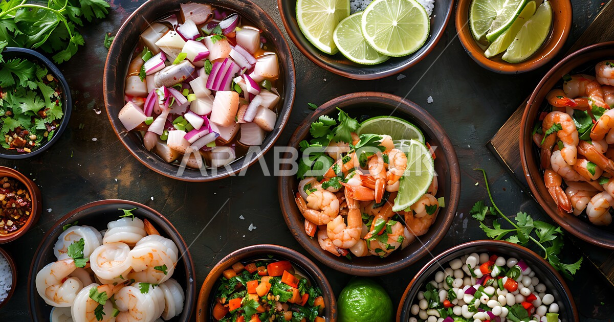 Delicious cold appetizers, fish and seafood salads, the art of serving ...