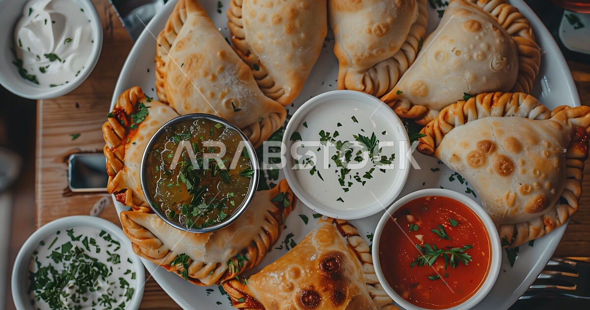 Food presentation arts in Saudi Arabia restaurants, crispy fried pies ...