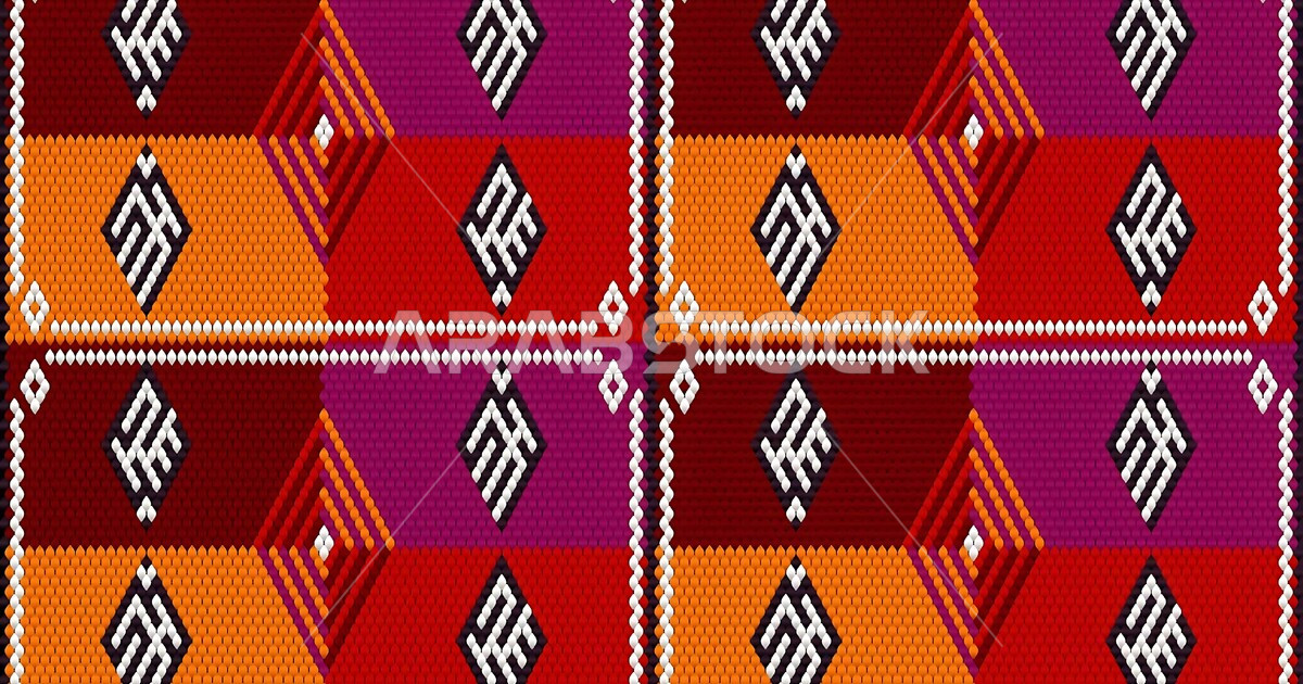 The popular Saudi heritage of Sadu decoration with geometric shapes ...