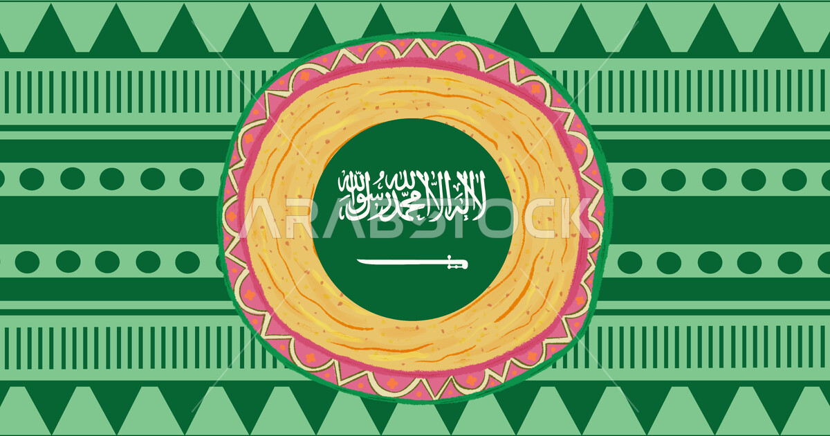 Traditional heritage crafts, Arabian Gulf design of authentic colorful ...