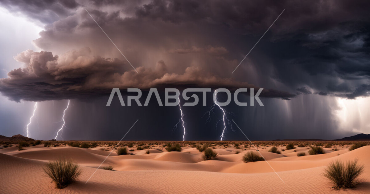 الجو العاصف الهائج المحمل بالغبار والأتربة في صحاري السعودية، عاصفة من ...