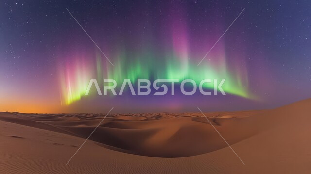 Badia areas and the desert natural environment, the Milky Way and the ...