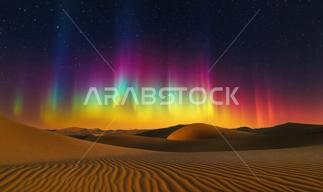 Badia areas and the desert natural environment, the Milky Way and the ...