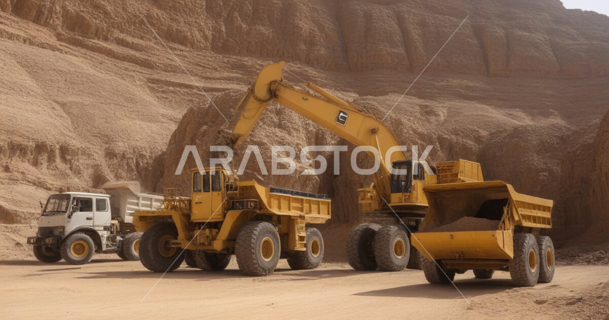 Mining sites in Saudi Arabia A group of large freight and excavation ...
