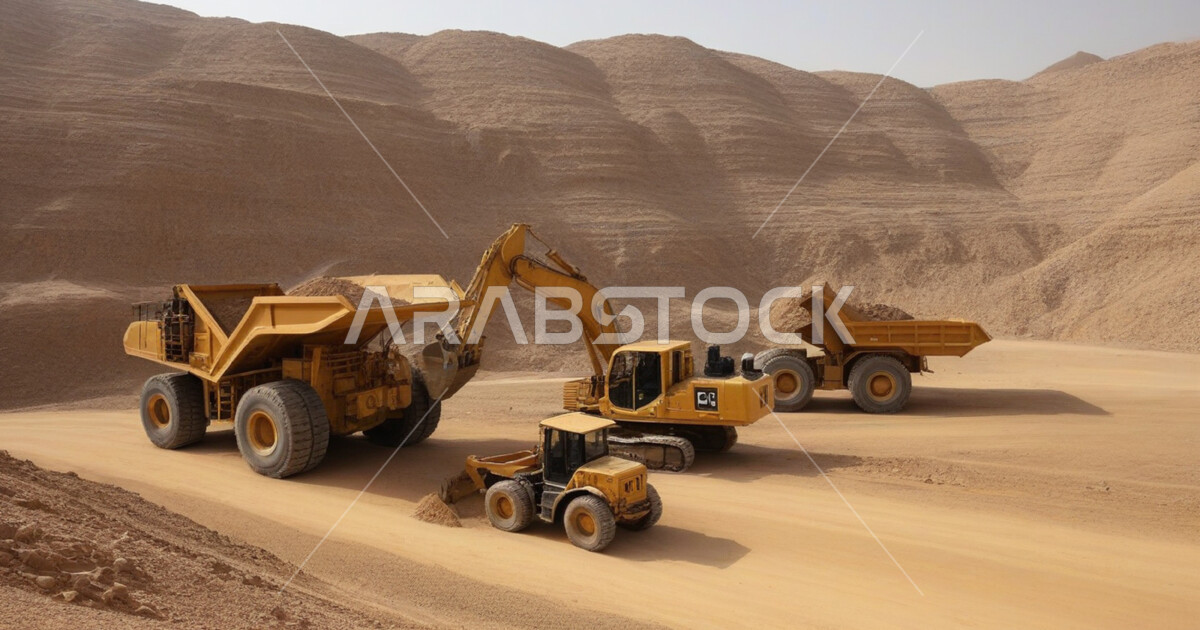 Mining sites in Saudi Arabia A group of large freight and excavation ...