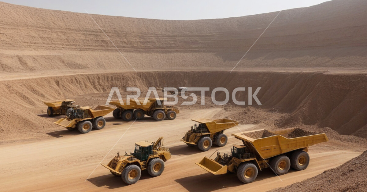 Mining sites in Saudi Arabia A group of large freight and excavation ...