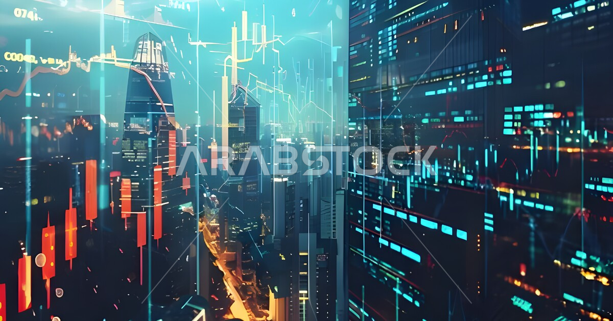 Analysis of financial and banking data, monitoring graphs and graphs ...