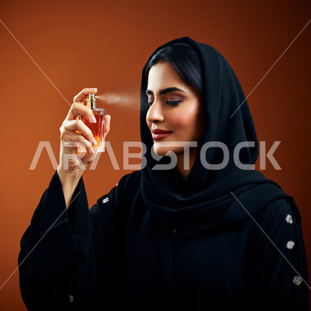 Marketing for women's perfume products, portrait of a Saudi Arabian ...