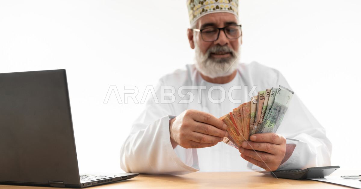 High-profit online business, counting money and making important ...