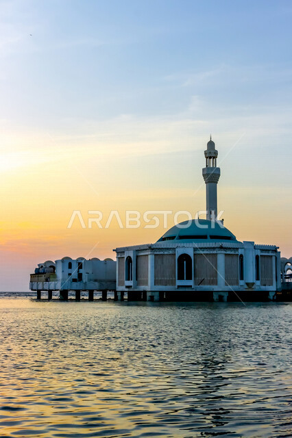 A picture of the Al-Rahma Mosque in the city of Jeddah, the floating ...