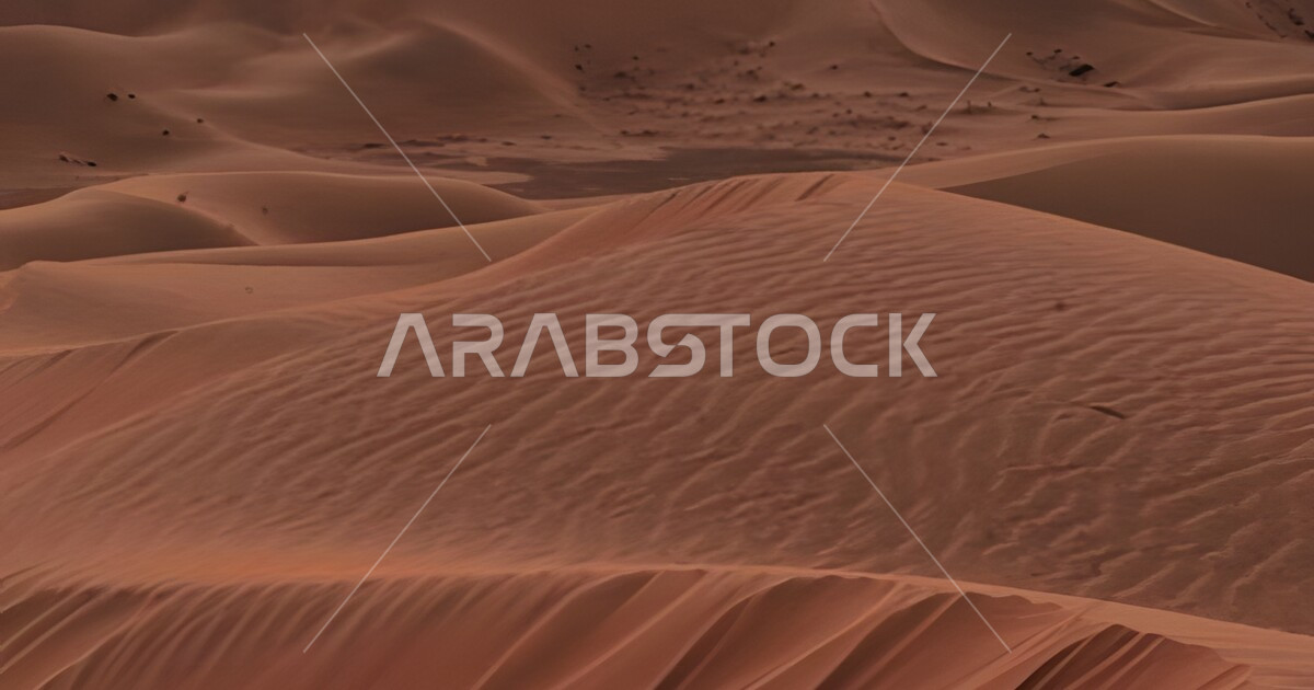 Desert areas and natural desert environment at sunset, harsh and dry ...