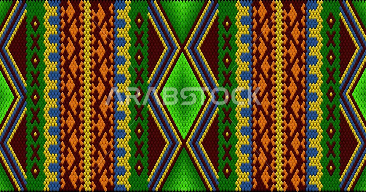 Traditional heritage craft art, Saudi design for authentic colorful ...