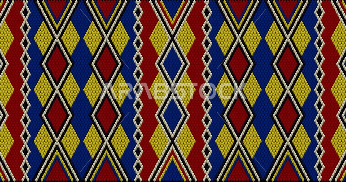 Saudi folk heritage, traditional embroidery for Sadu decoration, Saudi ...