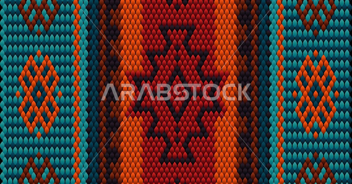 تصميم خليجي للنقوش العربيه الاصيله الملونة في المملكة العربيه السعودية ...