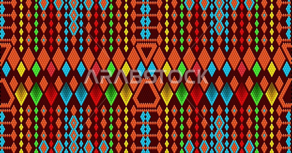 تصميم خليجي للنقوش العربيه الاصيله الملونة في المملكة العربيه السعودية ...