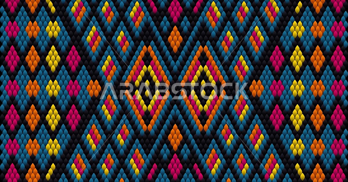 تصميم عربي خليجي سعودي للنقوش العربيه الاصيله الملونة في المملكة ...