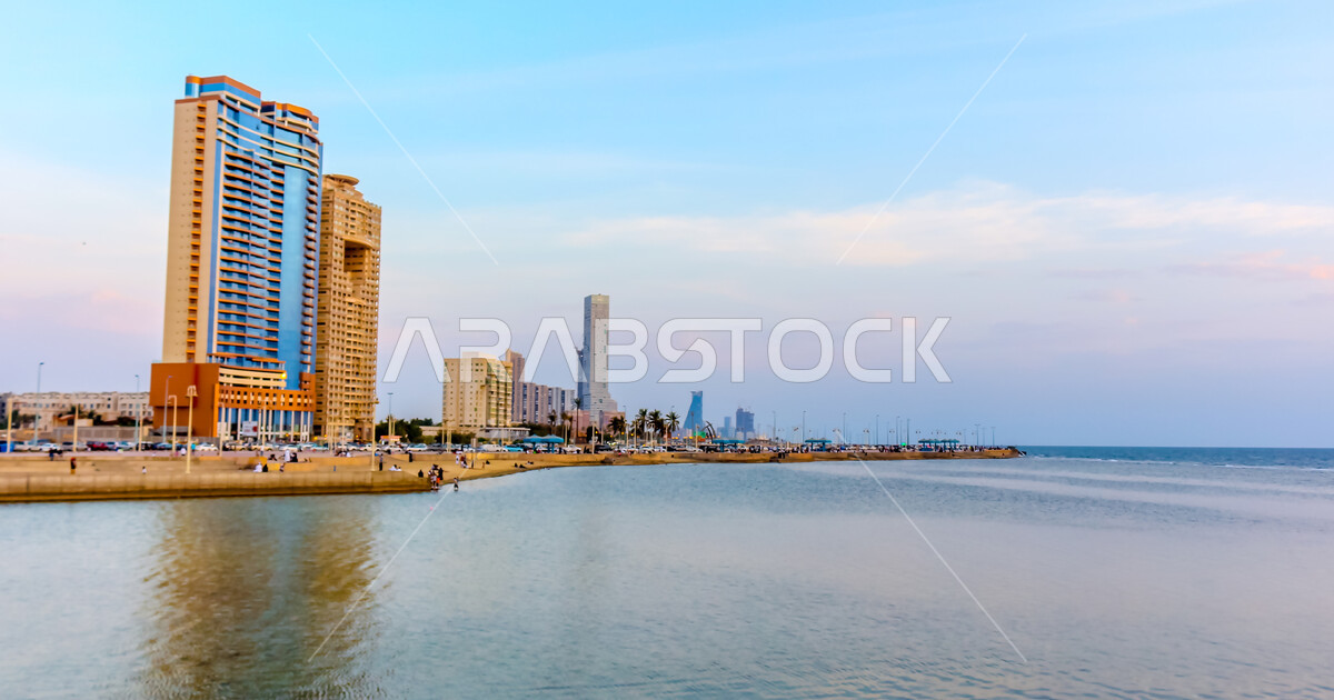 Picture of towers and skyscrapers on the coast of Jeddah Corniche ...