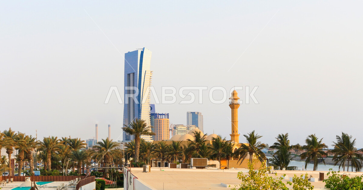 Picture of towers and skyscrapers on the coast of Jeddah Corniche ...