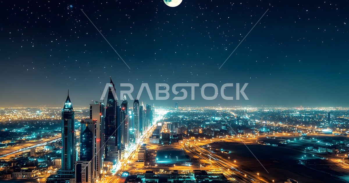 Enjoying the peaceful night views in the Kingdom of Saudi Arabia, the ...