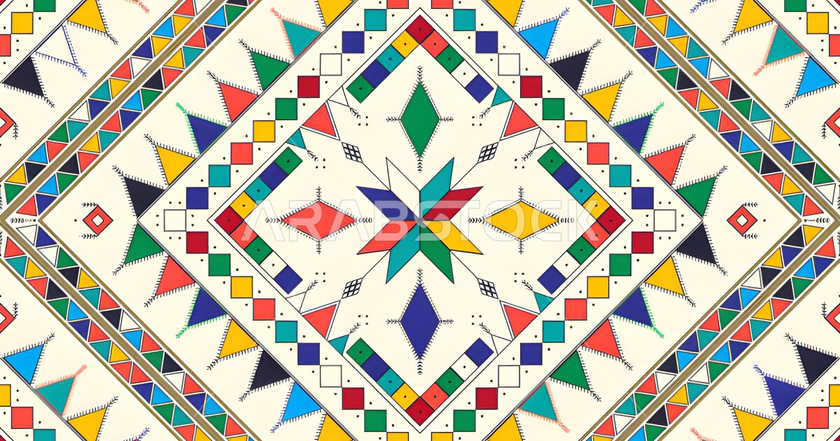 فنون حرفيه تقليديه تراثيه, تصميم خليجي للنقوش العربيه الاصيله الملونة ...