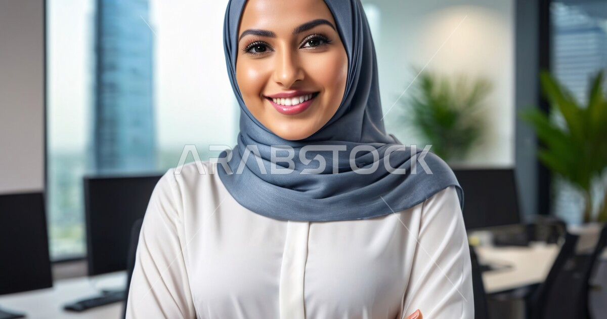 شركات المملكة العربية السعودية، مهن و وظائف نسائية مكتبية، صورة مقربة لسيدة عربية خليجية سعودية ...