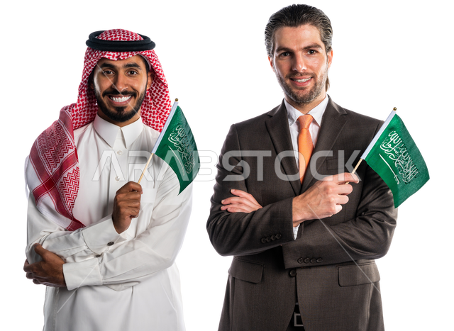 Portrait of a Saudi Arabian Gulf man in traditional Saudi costume ...