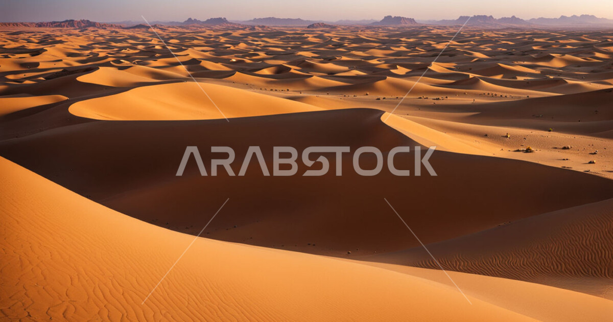 الكثبان والرمال الذهبية الناعمة في المناطق الصحراوية, المناظر الطبيعية ...