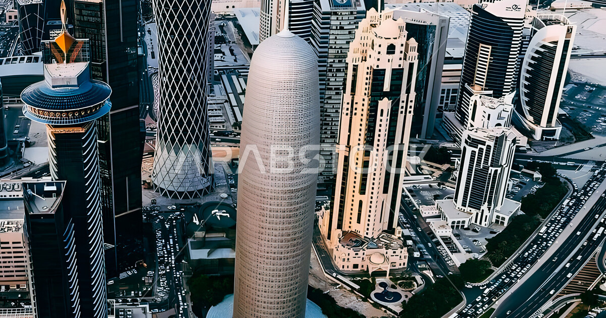 Modern architectural arts and designs, high-rise commercial buildings ...