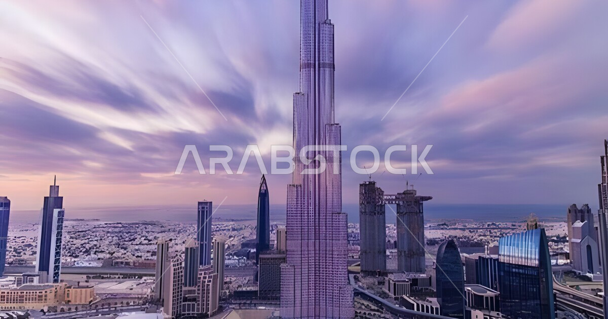 Building an advanced civilized future in Dubai, high-rise commercial ...