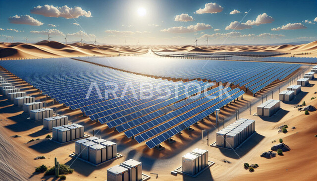 Solar power generation, concept of environmentally friendly alternative ...