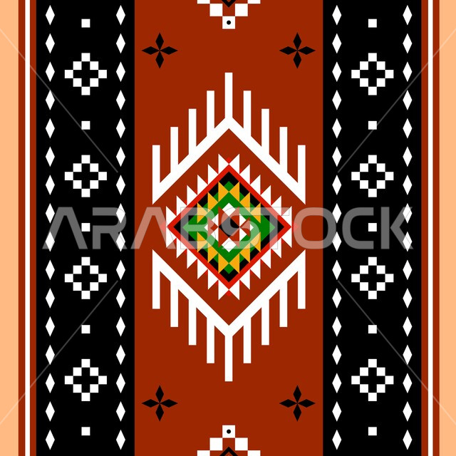 The popular Saudi heritage of Sadu decoration with geometric shapes ...