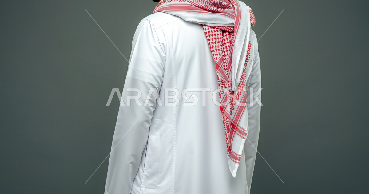 Self-confidence and feeling of strength, portrait from the back of a ...