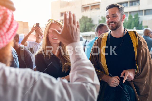 Receiving foreign tourists in Riyadh, Saudi Arabia, popular traditions ...