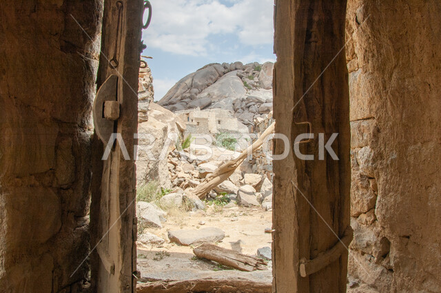 Ancient Arab architecture, rock houses in Al Baha city in southern ...