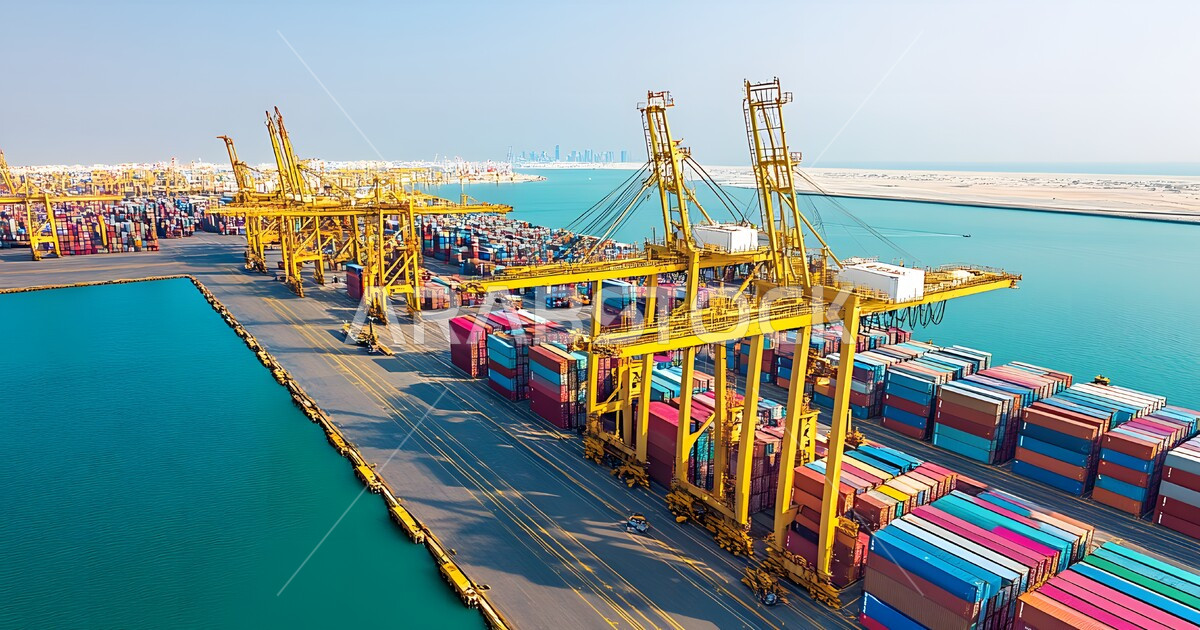 A port for transporting goods in the Kingdom of Saudi Arabia, a ...
