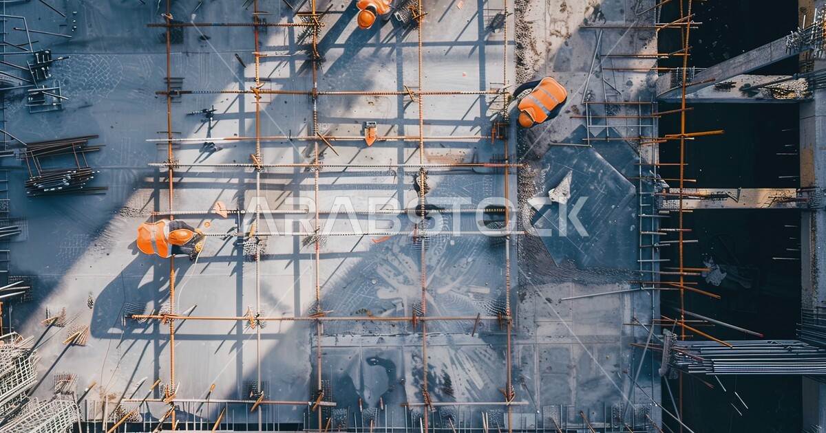 Construction of buildings and huge projects, creating foundations and ...