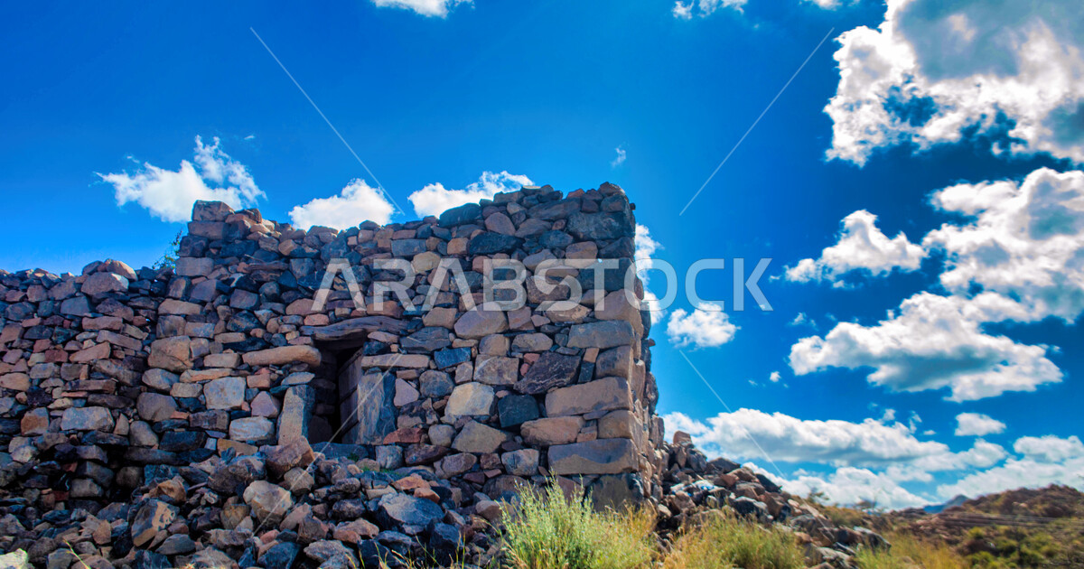 Old heritage house in Al Baha village in Saudi Arabia during daytime ...