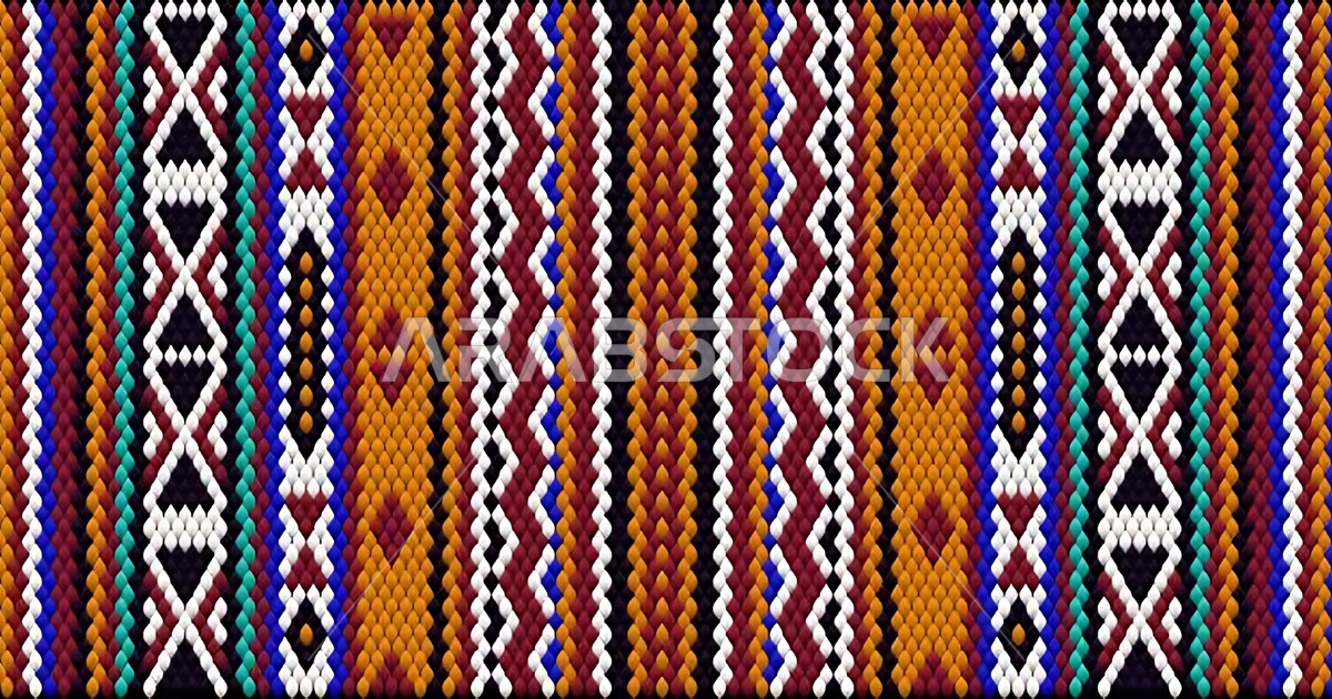 التراث الشعبي السعودي لزخرفة السدو بأشكال هندسية، فنون تقليدية تراثية ...