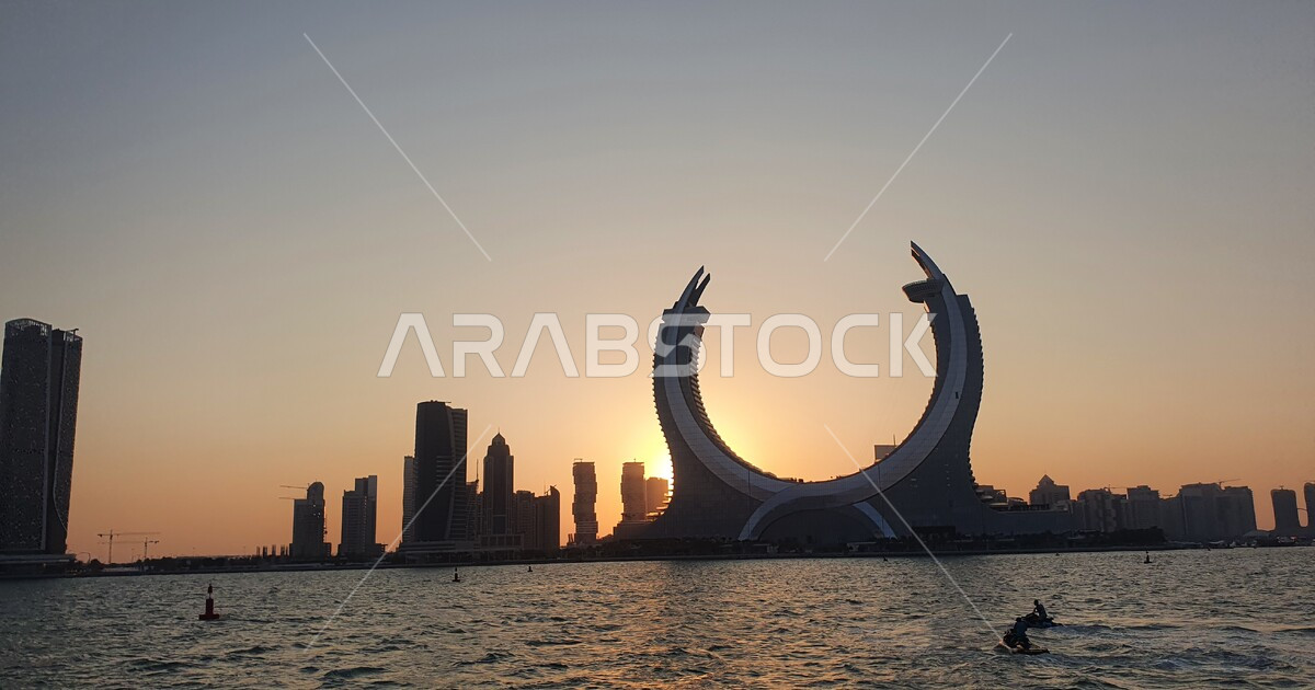 Katara Twin Towers in Lusail, Doha, the architectural art of towers and ...