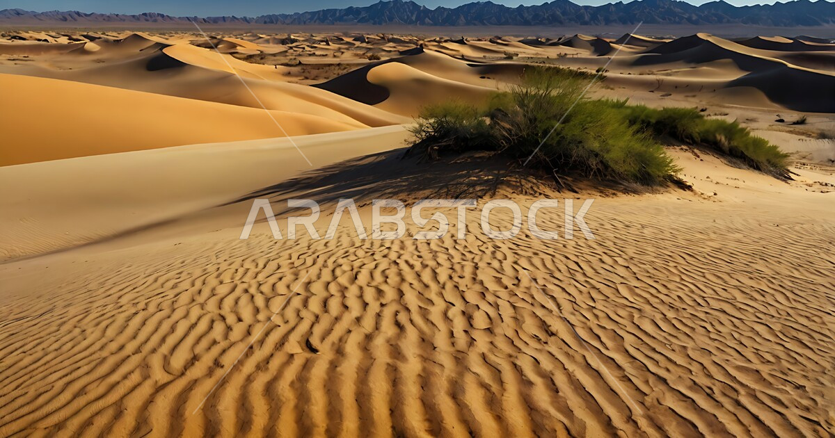Soft sand dunes and hills formed in the Gulf deserts, topography and ...