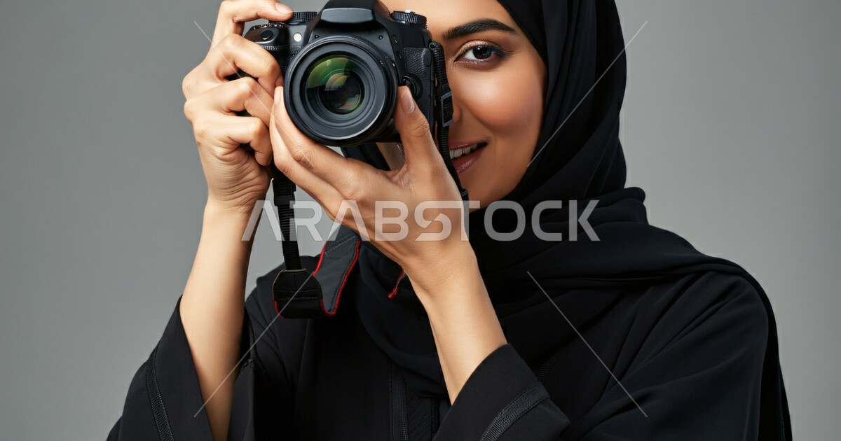 Professional photography using high-resolution camera, Saudi women's ...