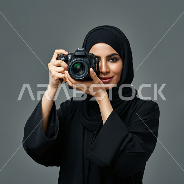 Professional photography using high-resolution camera, Saudi women's ...