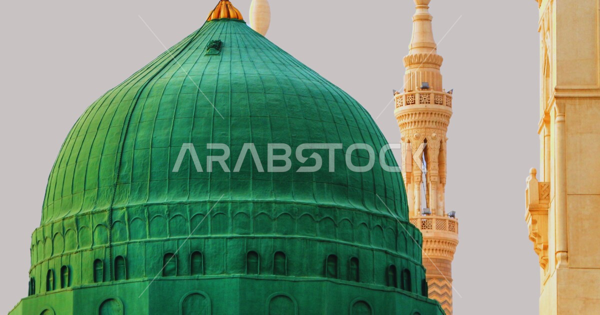 Worship and getting closer to God, a close-up of the Green Dome in the ...