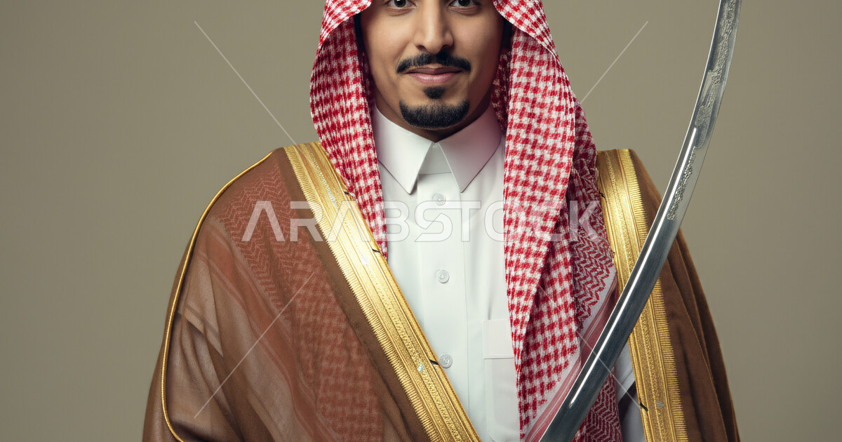 Foundation Day February 22, Close-up portrait of a Saudi Arabian Gulf ...