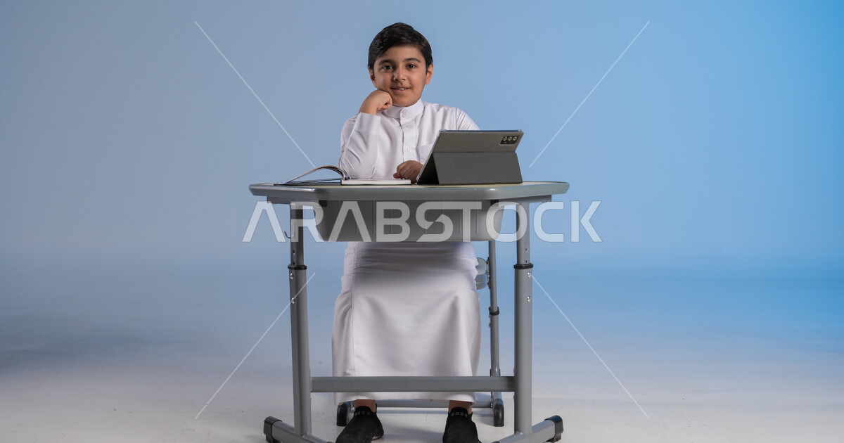 Back to school season, new advanced teaching methods, portrait of a ...